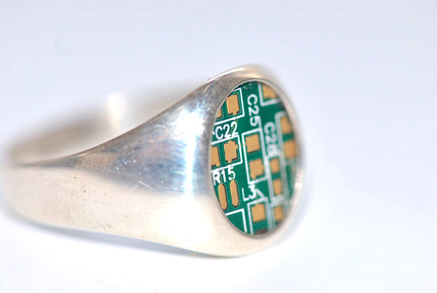 Computer Ring-Geek Ring-Geek Engagement Ring-Mens Signet