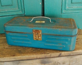 Popular items for blue metal box on Etsy