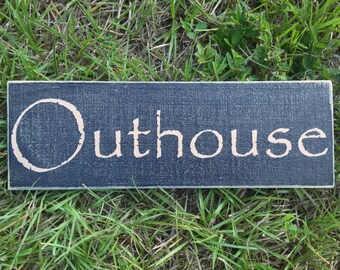Rustic outhouse sign | Etsy