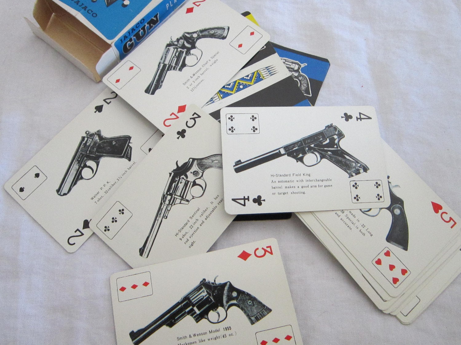 vintage GUN playing cards Jajaco circa 1962 partial