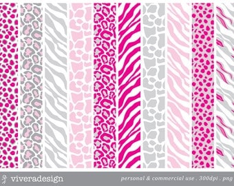 Digital Paper Pack Wavy Lines in Bold Colors by viveradesign