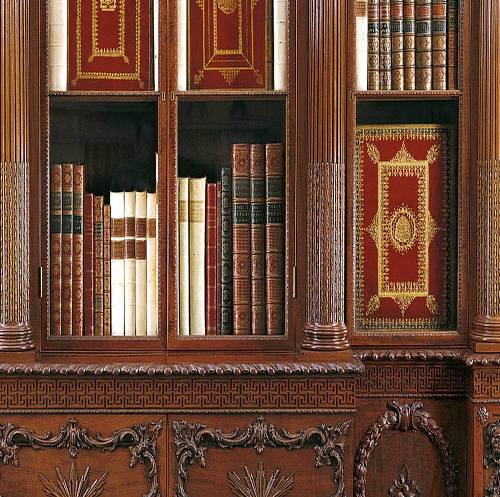 Dolls House Victorian Wallpaper Library Books by miniaturecorner