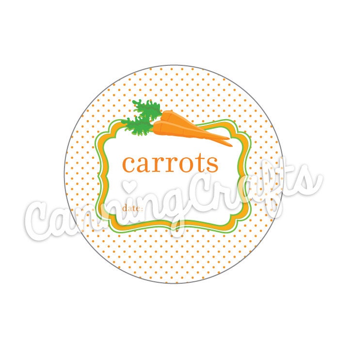 Carrots canning labels round mason jar labels by CanningCrafts