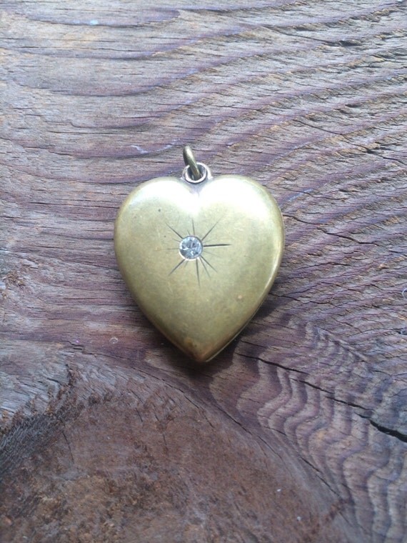 Items similar to Vintage puff heart pendant on Etsy