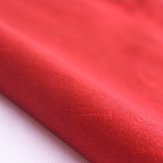 Deep Red Art Silk Fabric By The Yard Silk Curtain by FabricMart