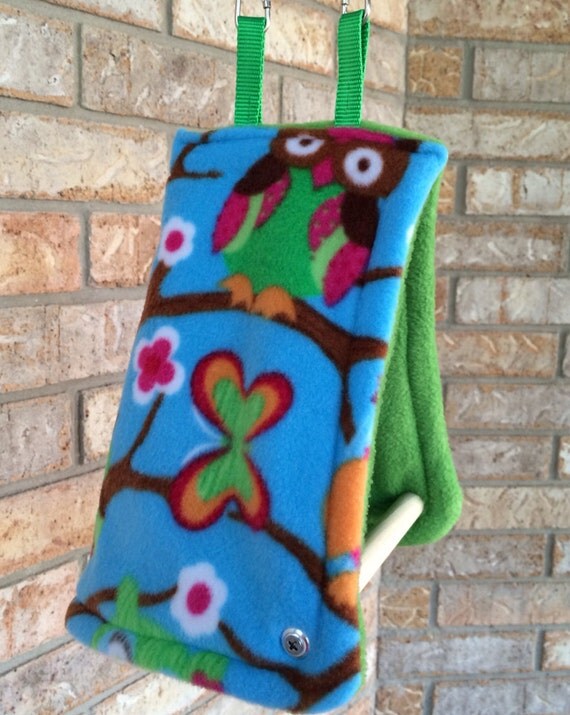 Items similar to Handmade Bird Tent with Perch, Beautiful Owl Print on Etsy