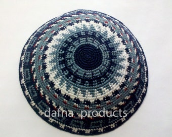 Kipá judía Kipa mano tejer Kippot Vog 14cm hecho por DafnaProducts