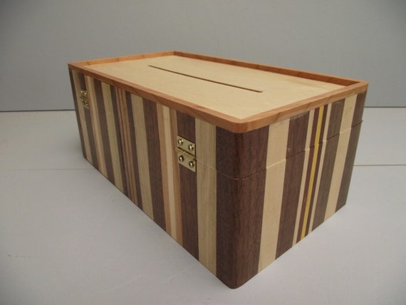 Suggestion Box Reclaimed Wood with Slot Key and Lock Hinged