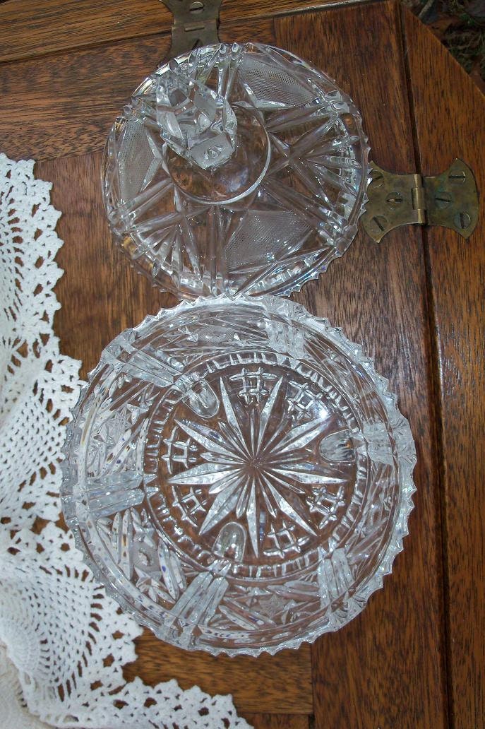Antique Crystal Serving Set Brilliant Period by AntiquesandVaria