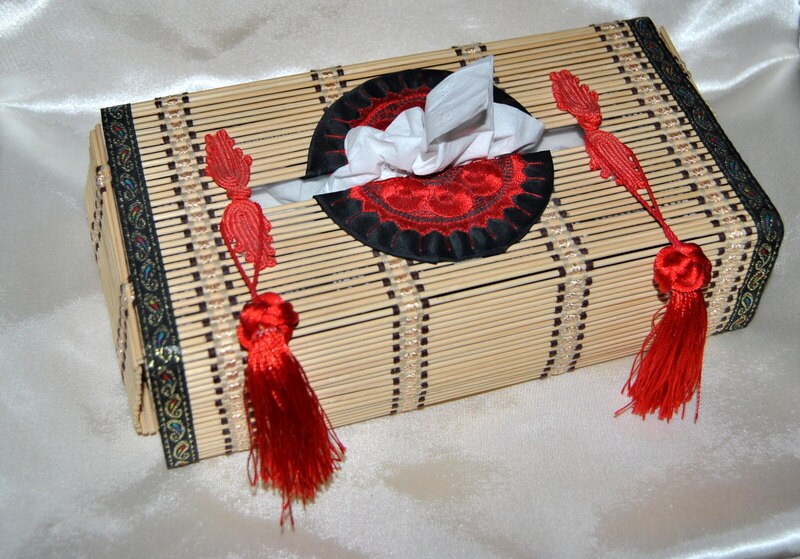 Original Bamboo Tissue Box Holder Chinese Bed Bath Cover Chinoiserie ...