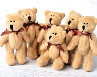 Tiny brown Teddy bears . fluffy soft doll . toy mini bear . 1 piece ...