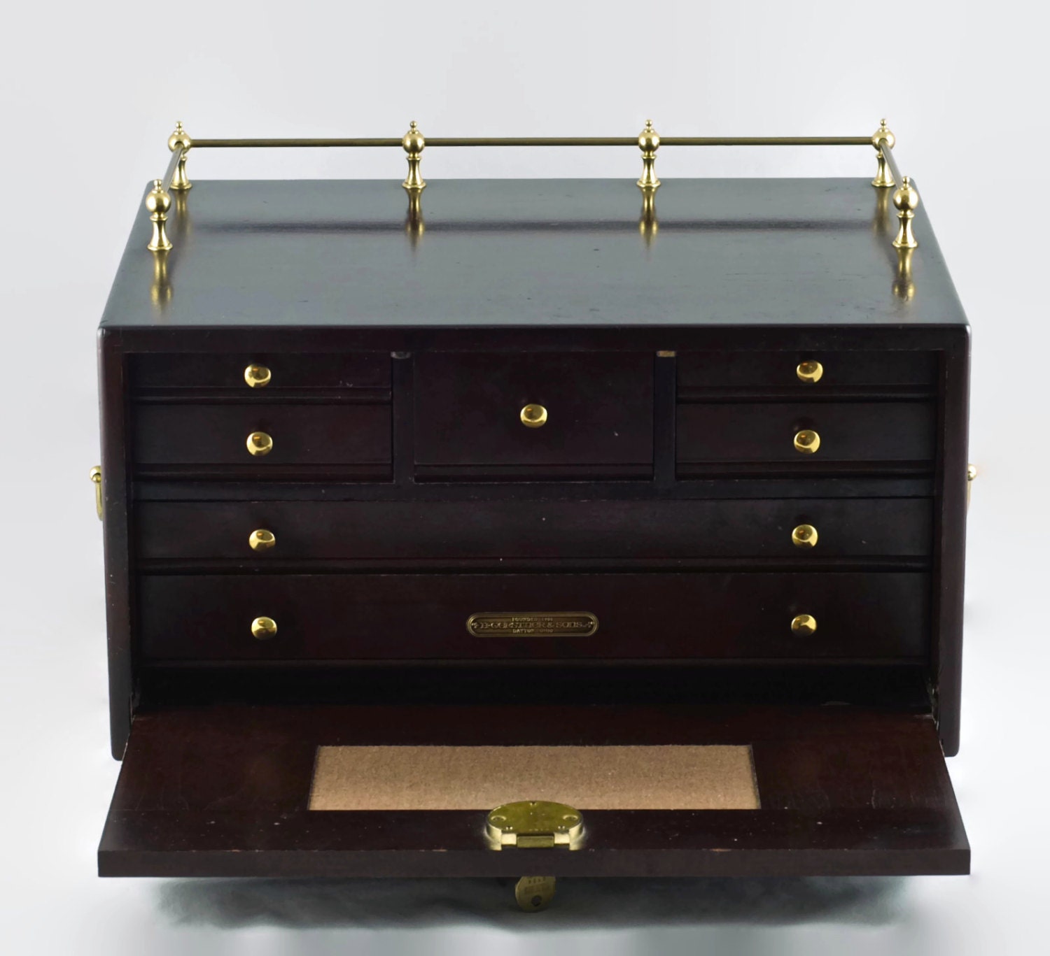 Vintage Gerstner & Sons Cherry Wood Machinist Chest with Brass Handles ...