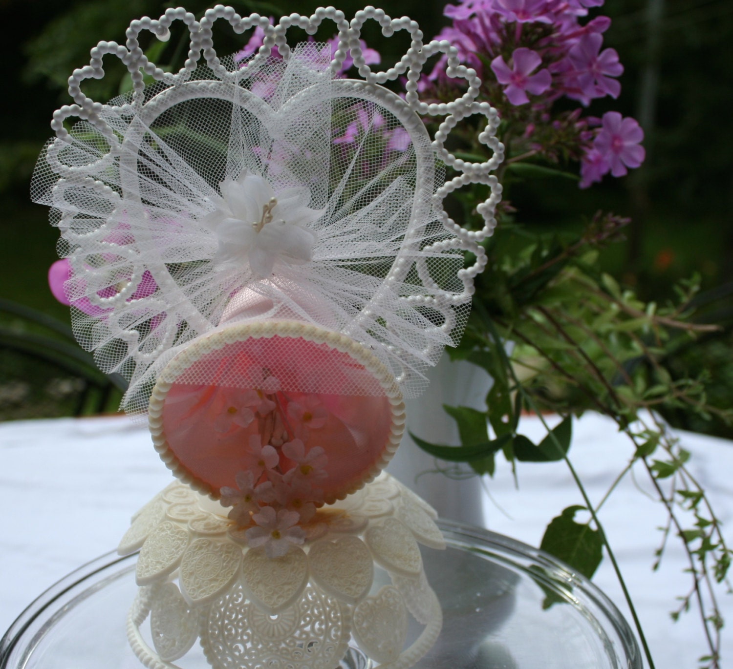 Vintage Wedding Cake Topper, Hearts and Wedding Bells for Bride and ...