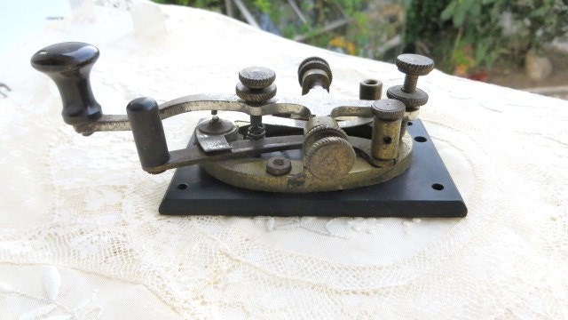 Vintage menominee morse code / telegraph key device / machine