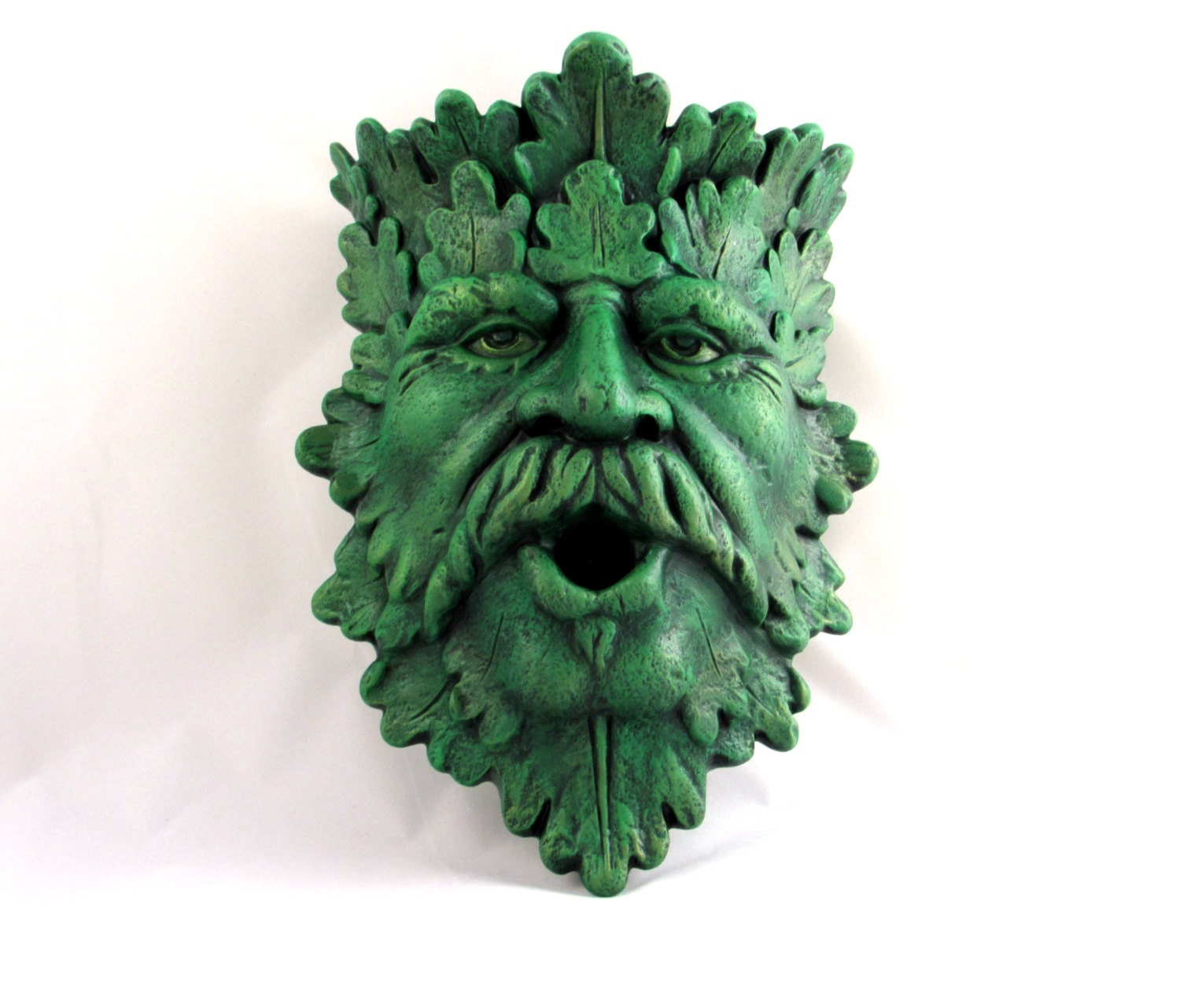 Ceramic Green Man Planter and Bird House Combo Wall Hanging