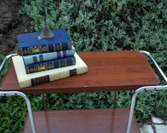 Mid Century Modern Two Tier Rolling Bar Cart - Tea Cart Tables Danish ...