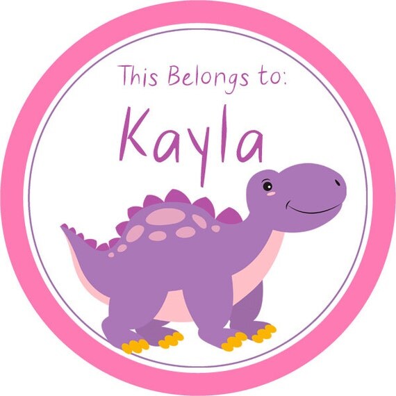 Personalized Name Sticker Labels Pink and by PurpleBerryInk