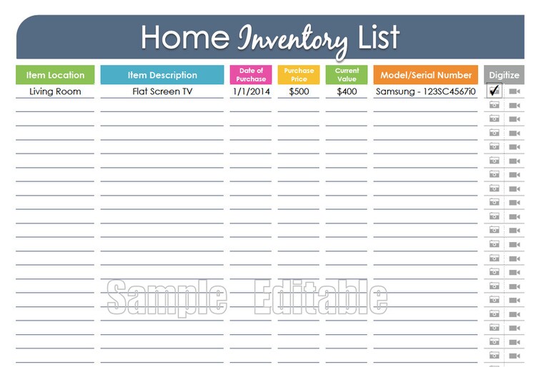 Home Inventory Organizing Printable Editable by FreshandOrganized