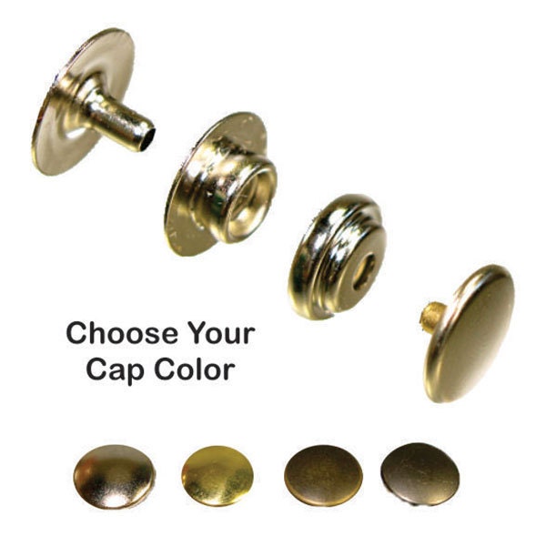 Line 24 Snaps Solid Brass Nickel Plated 4 Cap Colors 10