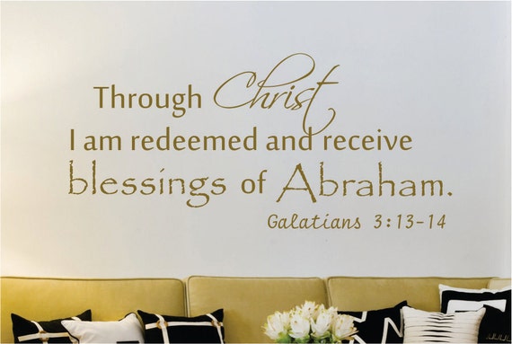 Galatians 3:13-14 Wall Decal Bible Verse Wall Decal