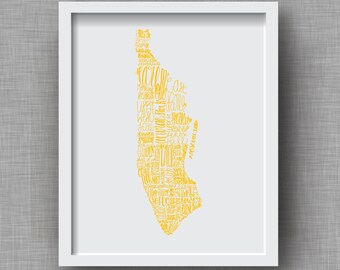 Unique new york map related items | Etsy