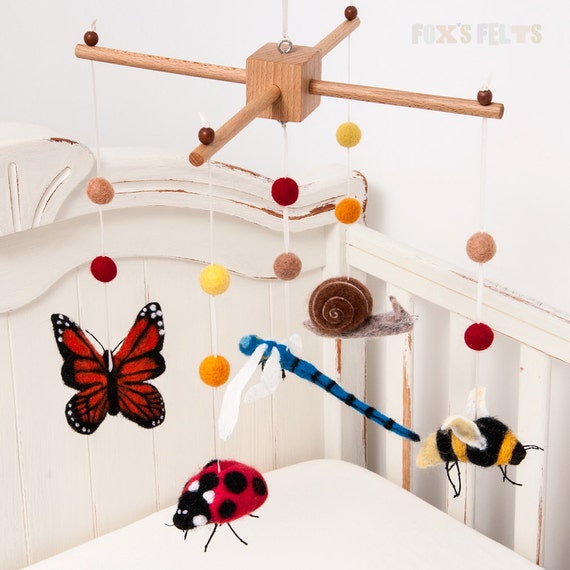 Needle Felt Insect Mobile by foxsfelts on Etsy
