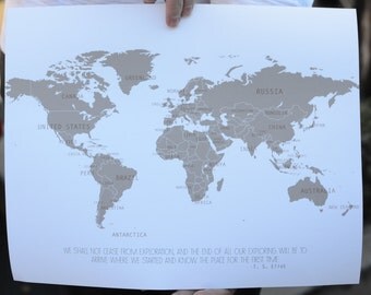 World Map with Travel Quote Live Passionately Love by Jivana