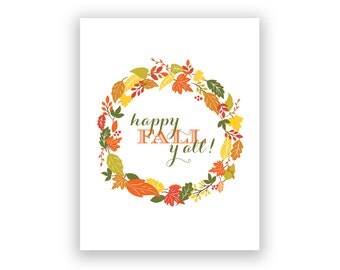 Items similar to Happy Fall Y'all PRINTABLE. Customized Fall Decor ...
