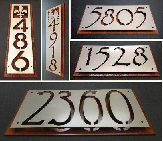Items similar to Custom rusted steel address plaque. on Etsy