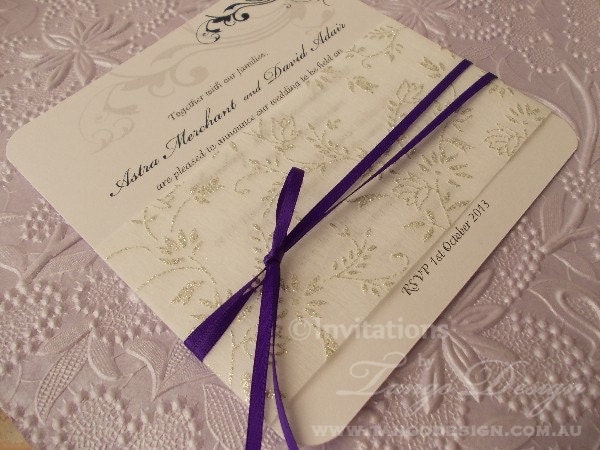 Glitter Wedding Invitations – with sheer glitter paper- Samples ...
