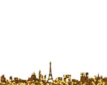Gold Foil Paris Skyline