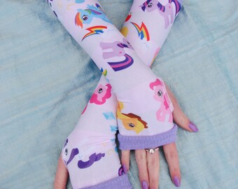 Girls Fingerless gloves My Little pony Cosplay Fingerless Gloves Pastel ...