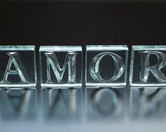 Popular items for glass letters on Etsy