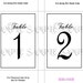 Basic Black and White Table Numbers Printable Instant Download