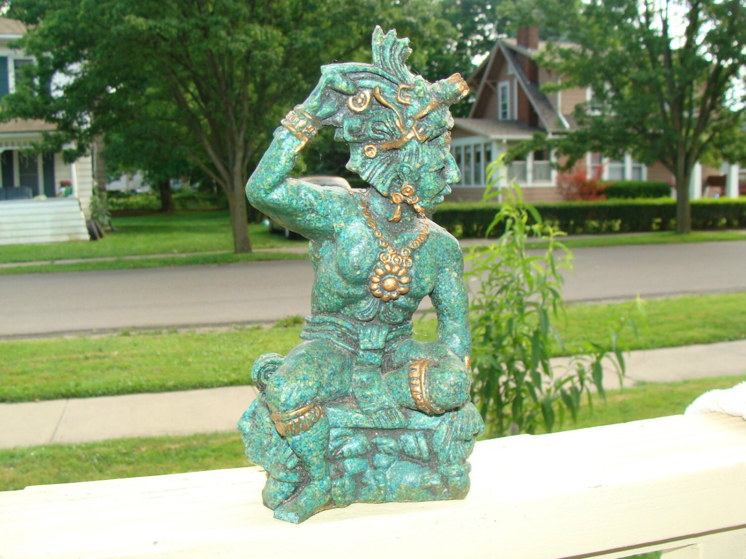 Mayan Aztec Slave Master Sitting Nude on Slaves Sculpture