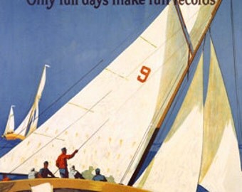 Popular items for sailing posters on Etsy