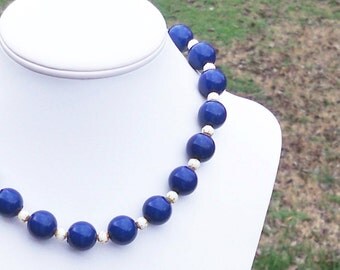 Navy blue necklace | Etsy