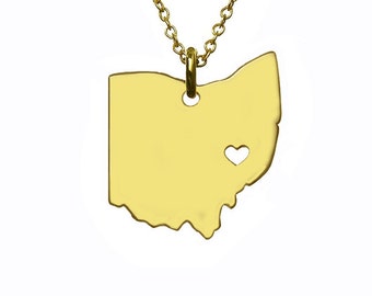 State Charm Ohio Necklace Miniature Jewelry State Charms