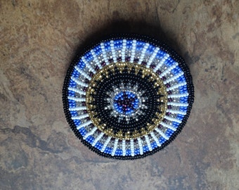 Hand Beaded Rosette Barrette