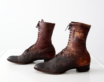 Antique lace up boot | Etsy