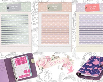 Filofax Pocket printable To do list , insert pages green purple and ...