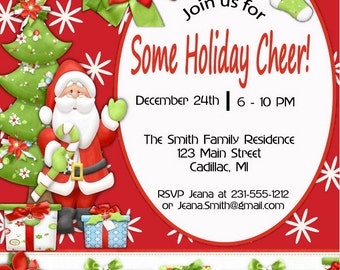 Holiday Cheer Christmas Invitation, Christmas Party Invitation