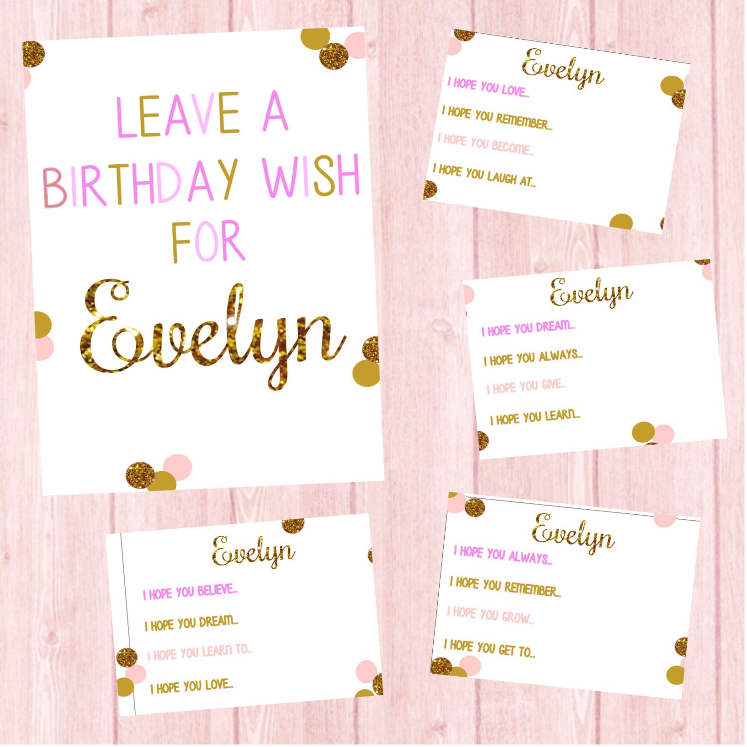 Birthday Wish Cards Birthday Questions Pink & Gold First