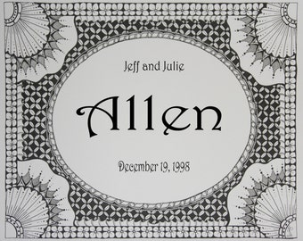 Popular items for zentangle name art on Etsy
