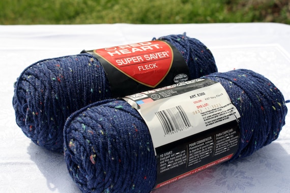 Navy Fleck Red Heart Super Saver Fleck Yarn Red Heart yarn