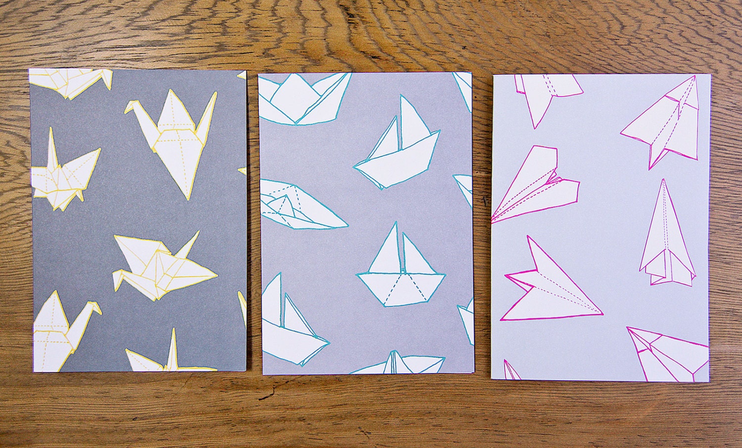 Origami Pattern Greetings Card by sparrowandwolfshop on Etsy