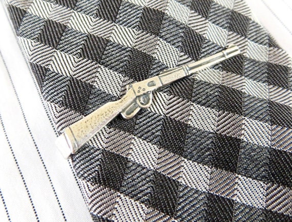Rifle Tie Bar- Rifle Tie Clip- Sterling Silver Ox Finish – Haute Juice