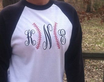Monogram Baseball Shirt-Embroidered
