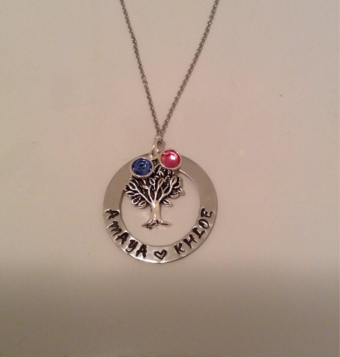 Family Tree Necklace Name Necklace Hand Stamped By SimplyDeborah Family Tree Necklace Name Necklace Hand Stamped By SimplyDeborah
