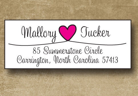 Personalized Address Labels Heart Address Labels Wedding